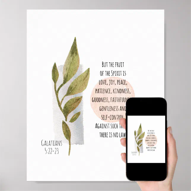 Galatians 5:22-23 Fruit of the Spirit is Love Joy Poster | Zazzle