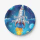 Galaxy Astronaut Space Shuttle Rocketship Birthday Paper Plates | Zazzle