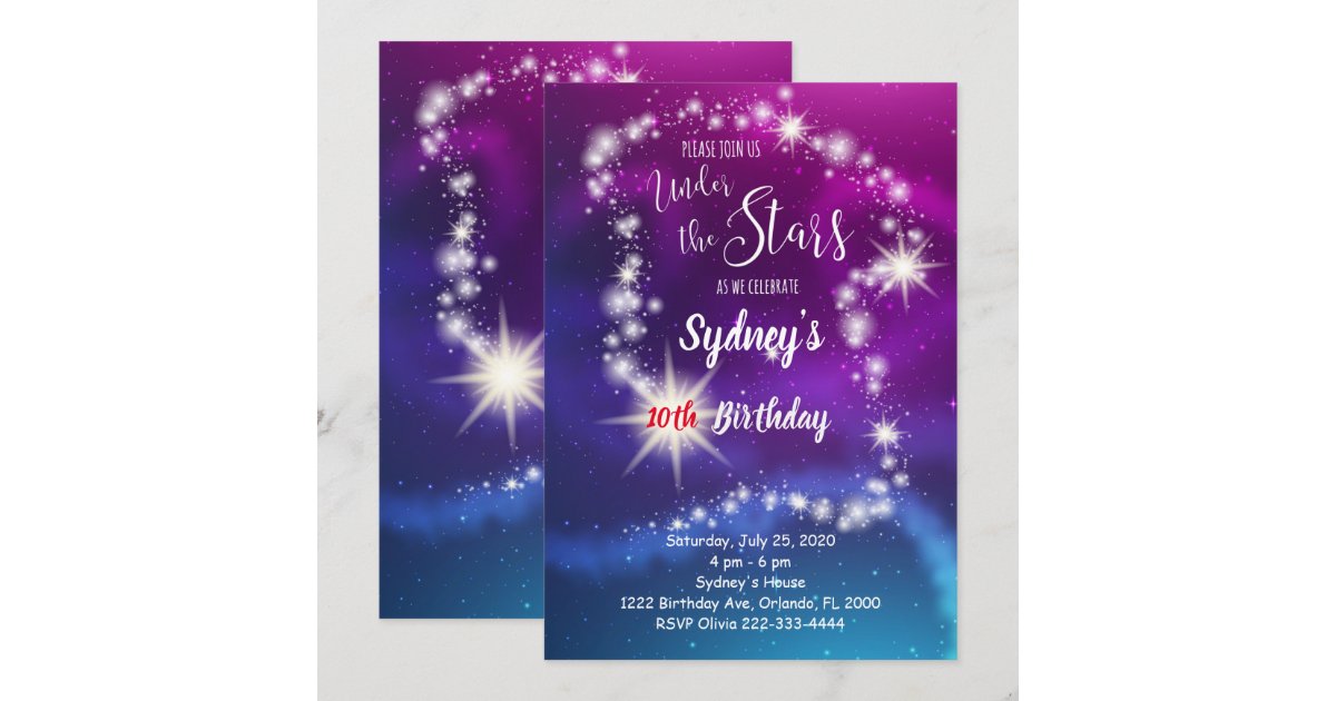 Galaxy Birthday Invitation | Zazzle
