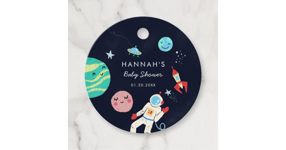 Galaxy Boy Baby Shower Favor Tags | Zazzle