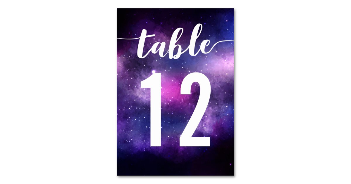 Galaxy Celestial Stars Wedding Dinner Table Number | Zazzle
