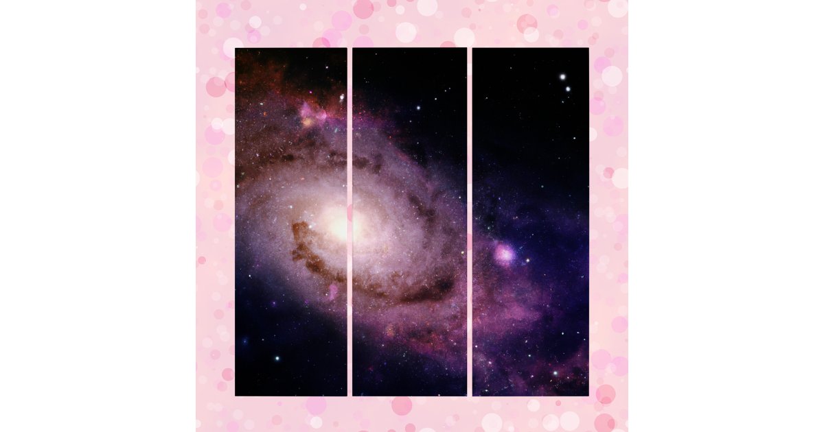 Galaxy in Pink and Purple | Triptych | Zazzle
