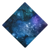 Galaxy Lovers Starry Space Blue Sky White Sparkles Graduation Cap ...