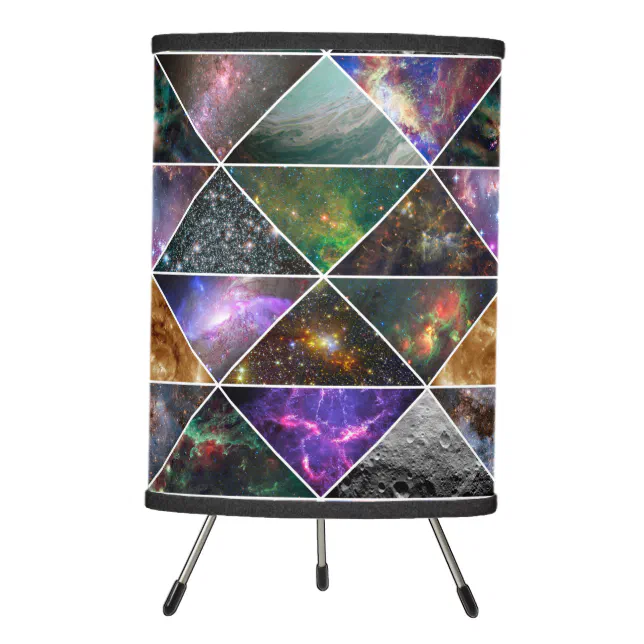 Galaxy Nebula Cosmic Space Colorful Geometric Star Tripod Lamp | Zazzle