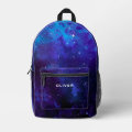 Galaxy Outer Space Universe w/ Name Kids Printed Backpack | Zazzle