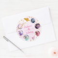 Galaxy Pink Gold Outer Space Birthday Classic Round Sticker | Zazzle