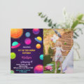 Galaxy Planets Birthday Invitation with Photo | Zazzle