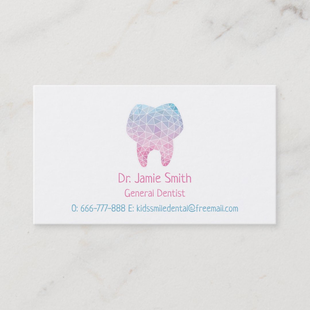Galaxy Polygon Tooth Dentist Business Cards | Zazzle