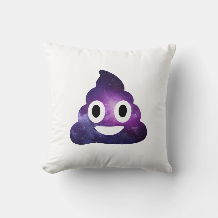 Galaxy Poo Emoji Throw Pillow | Zazzle