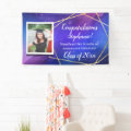 Galaxy Purple Photo Graduation Banner Sign | Zazzle