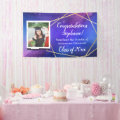 Galaxy Purple Photo Graduation Banner Sign | Zazzle