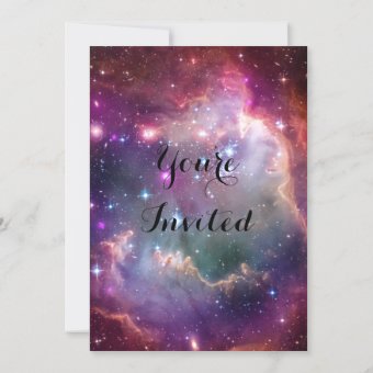 Galaxy space background all occasion party invitation | Zazzle