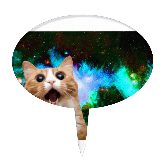 GALAXY SPACE CAT CAKE TOPPER | Zazzle