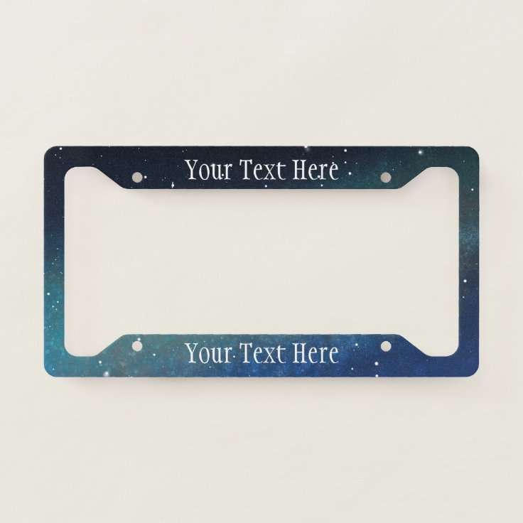 Galaxy Space Nebula Night Sky Personalized License Plate Frame | Zazzle