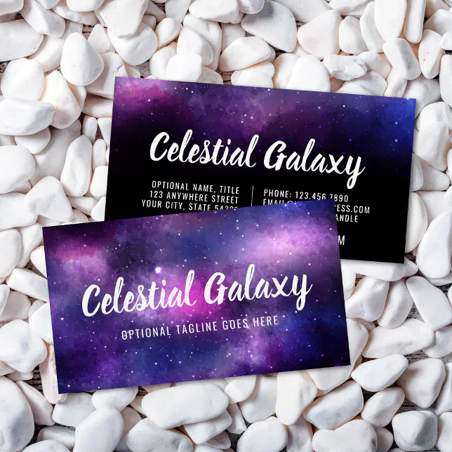 Galaxy Space Stars Ultra Violet Purple Nebula Business Card | Zazzle