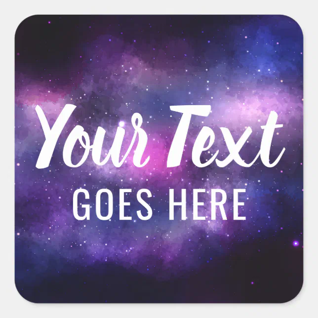 Galaxy Space Stars Ultra Violet Purple Nebula Square Sticker | Zazzle