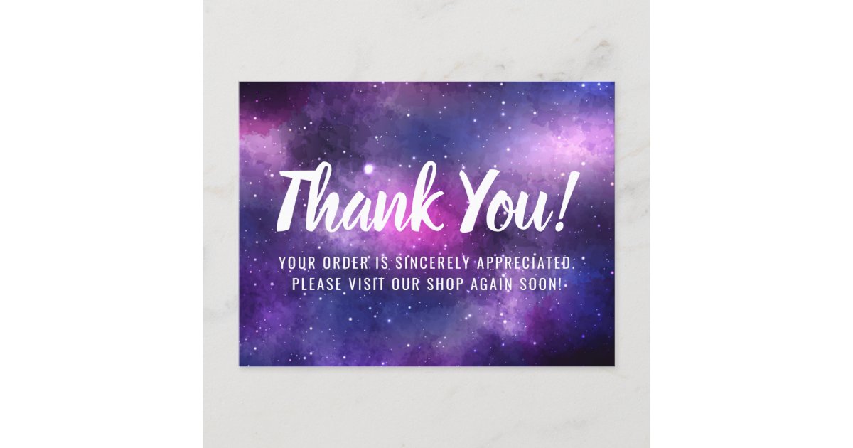 Galaxy Space Stars Ultra Violet Purple Thank You Postcard | Zazzle