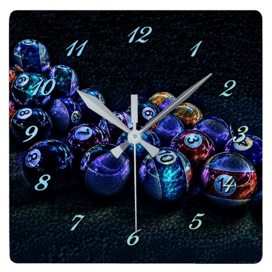 Galaxy Sparkle Billiards Square Wall Clock | Zazzle.com