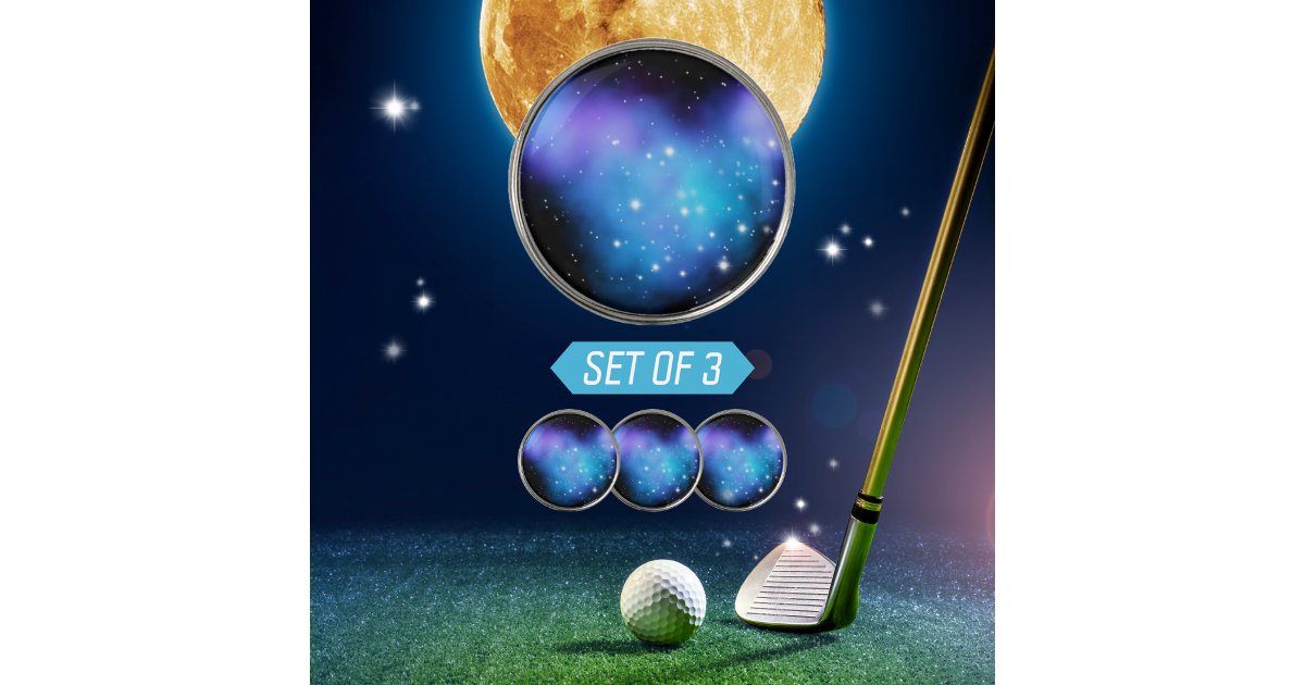 Galaxy Starlight Space Clouds Golf Ball Marker | Zazzle