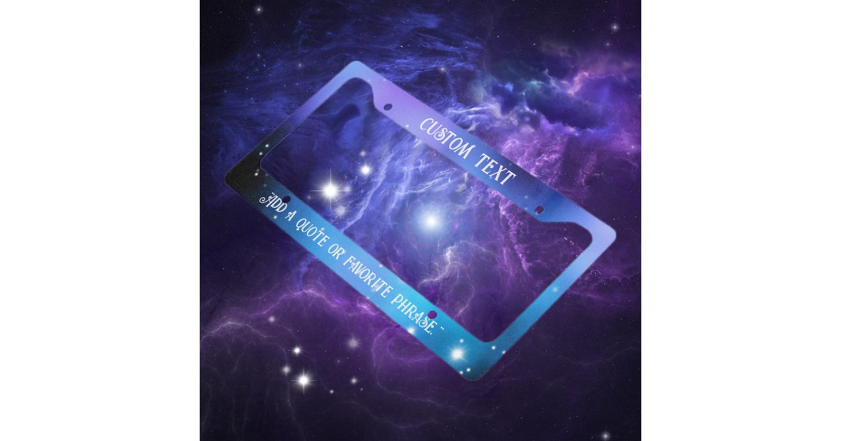 Galaxy Starlight Space Clouds License Plate Frame | Zazzle