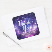 Galaxy Starry Night Wedding Thank You Favor Square Sticker | Zazzle