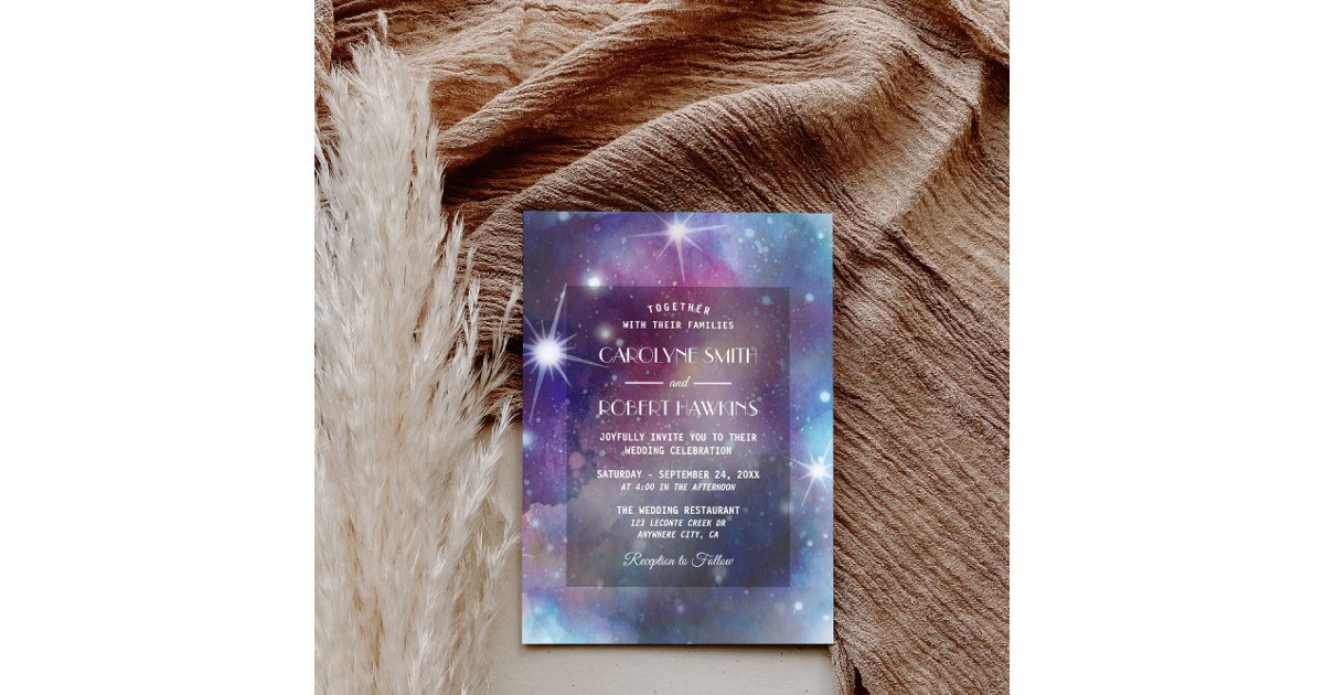 Galaxy Stars and Outer Space Wedding Invitation | Zazzle