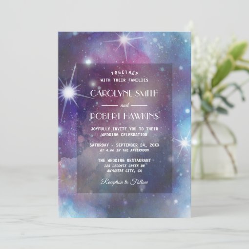 Galaxy Stars and Outer Space Wedding Invitation | Zazzle