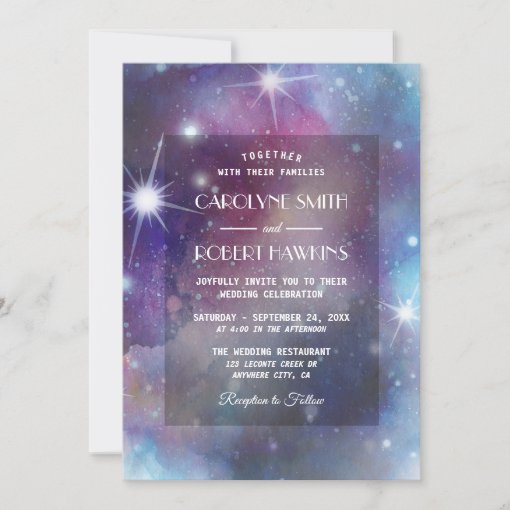 Galaxy Stars and Outer Space Wedding Invitation | Zazzle