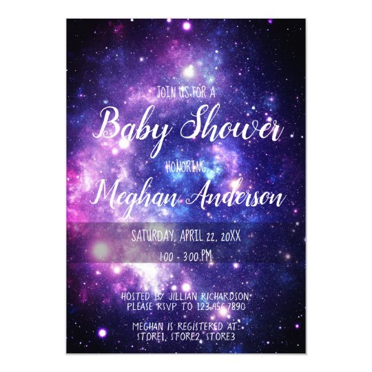 Galaxy Stars Celestial Outer Space Baby Shower Invitation | Zazzle.com
