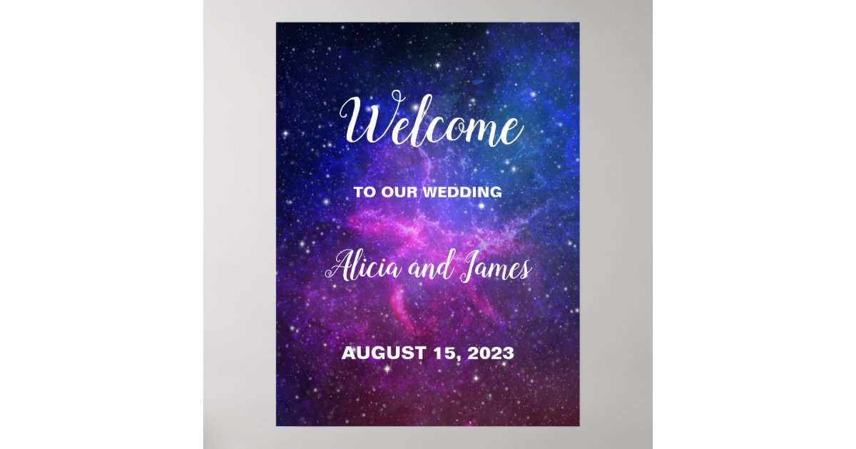 Galaxy Stars Welcome Poster | Zazzle