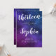 Galaxy Universe Purple Stars Girl Space Birthday Invitation | Zazzle