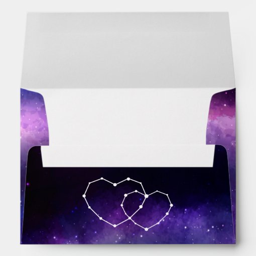 Galaxy Wedding Invitation | Hearts Constellation Envelope | Zazzle