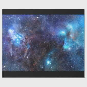 Galaxy Wrapping Paper 2- With Black Border | Zazzle