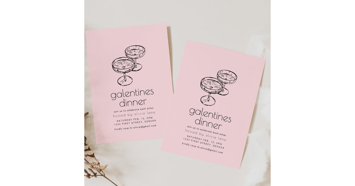 Galentine Valentine Girls Night Dinner Invitation | Zazzle
