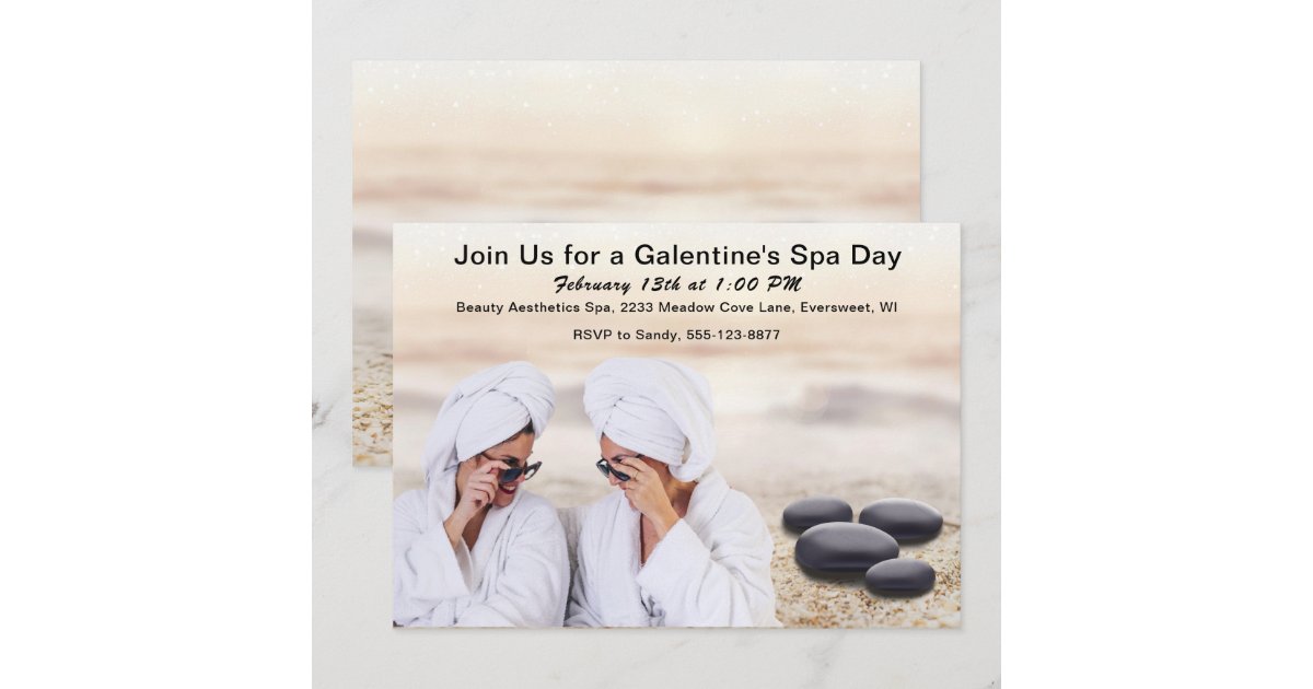 Galentine's Day Spa Relaxing Gals Party Invitation | Zazzle