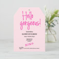 Galentine's Day xoxo pink custom Hello gorgeous! Invitation | Zazzle