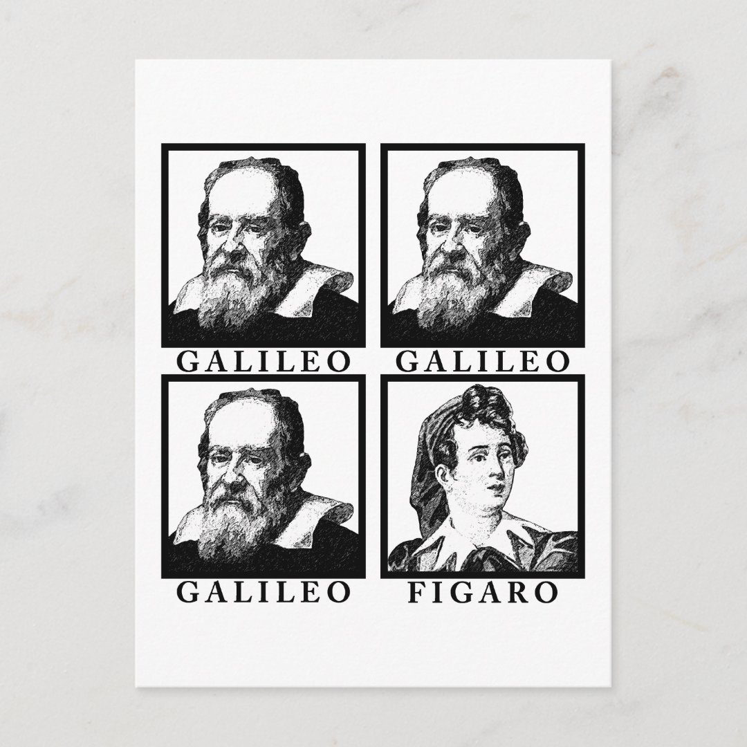Galileo Figaro BW Postcard | Zazzle