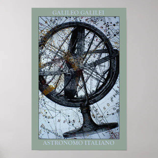Galileo Map & Compass Poster | Zazzle
