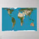 Gall Peters Projection World Map Poster | Zazzle