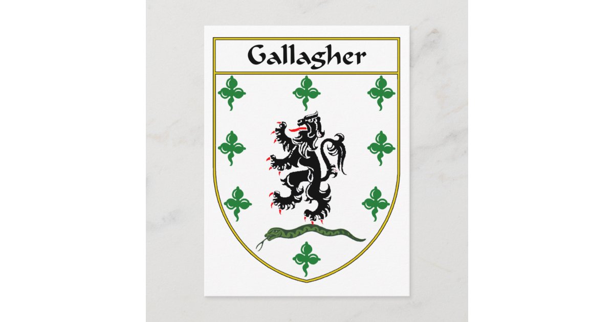 Gallagher Coat of Arms/Family Crest Postcard | Zazzle