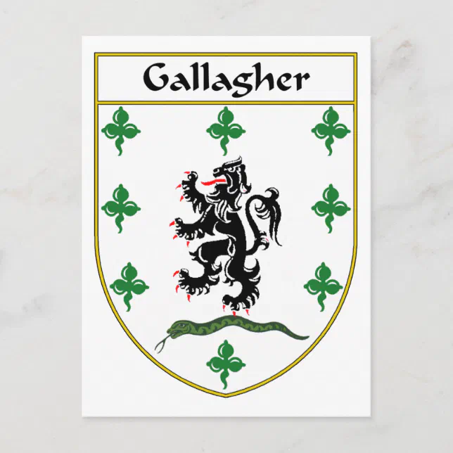 Gallagher Coat of Arms/Family Crest Postcard | Zazzle