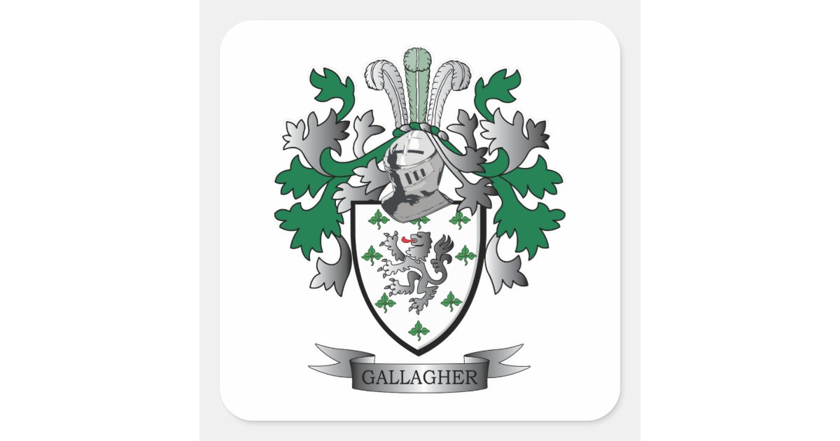 Gallagher Coat of Arms Square Sticker | Zazzle