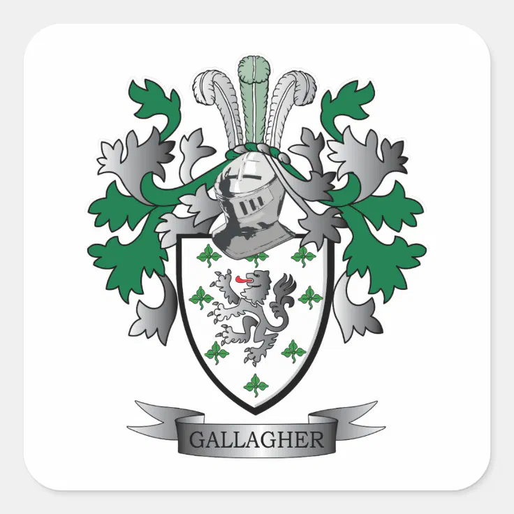 Gallagher Coat of Arms Square Sticker | Zazzle