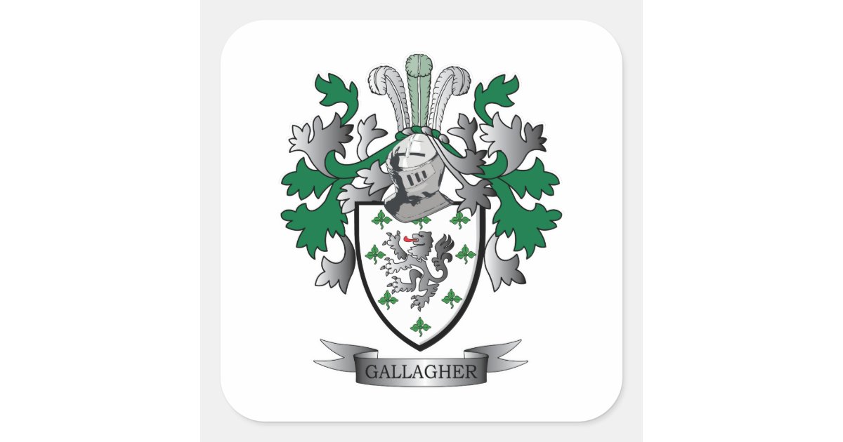 Gallagher Coat of Arms Square Sticker | Zazzle