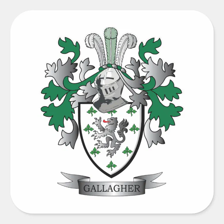 Gallagher Coat of Arms Square Sticker | Zazzle