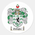 GALLAGHER FAMILY CREST - GALLAGHER COAT OF ARMS CLASSIC ROUND STICKER ...