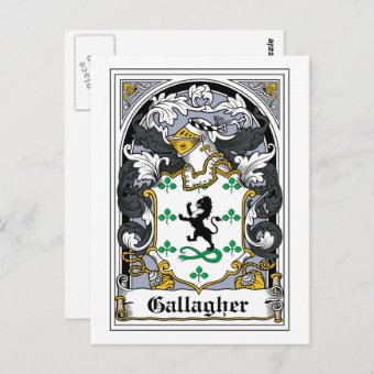 Gallagher Family Crest Postcard | Zazzle