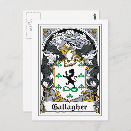 Gallagher Family Crest Postcard | Zazzle