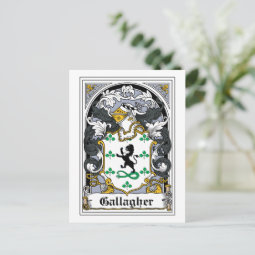 Gallagher Family Crest Postcard | Zazzle