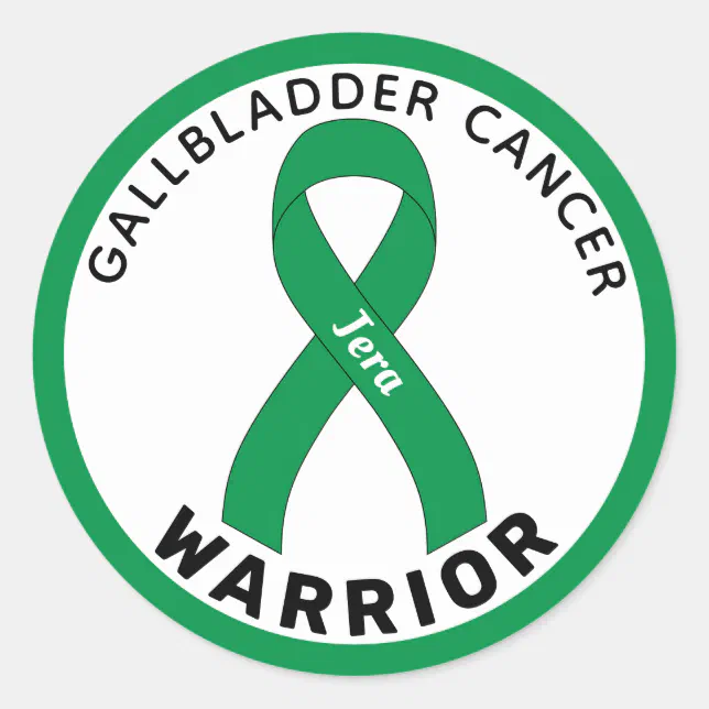 Gallbladder Cancer Warrior Ribbon White Classic Round Sticker | Zazzle